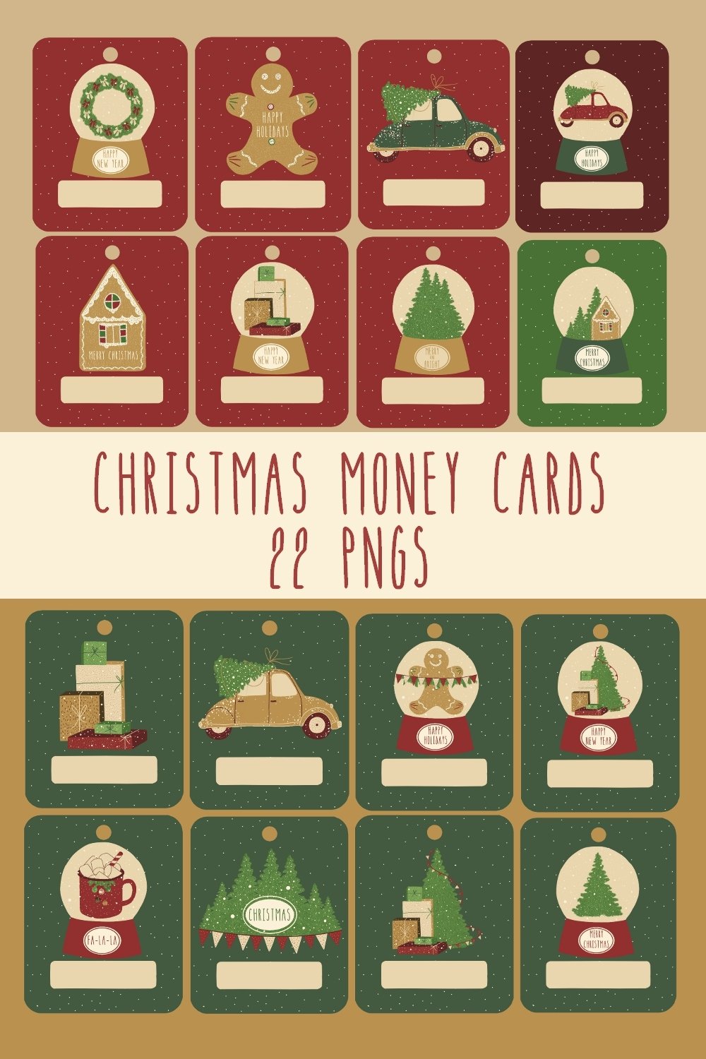 Christmas Printable Money Holders - 22 pngs