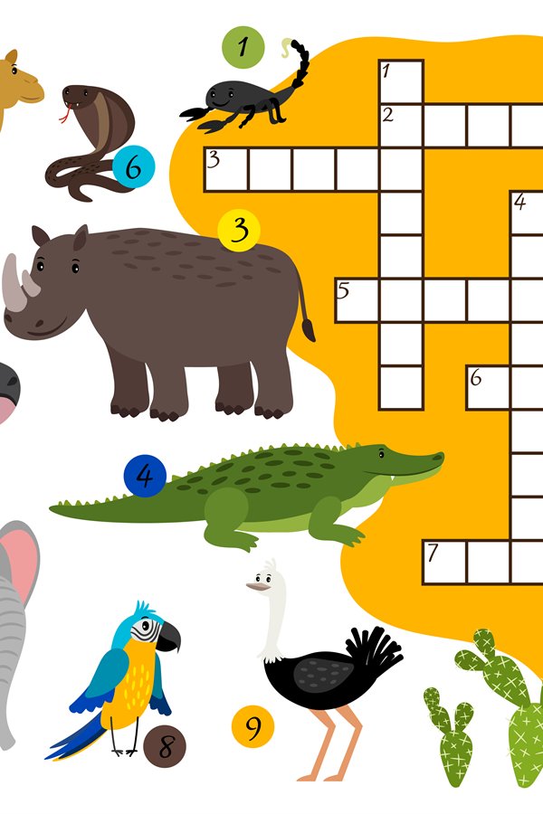 African animals crossword