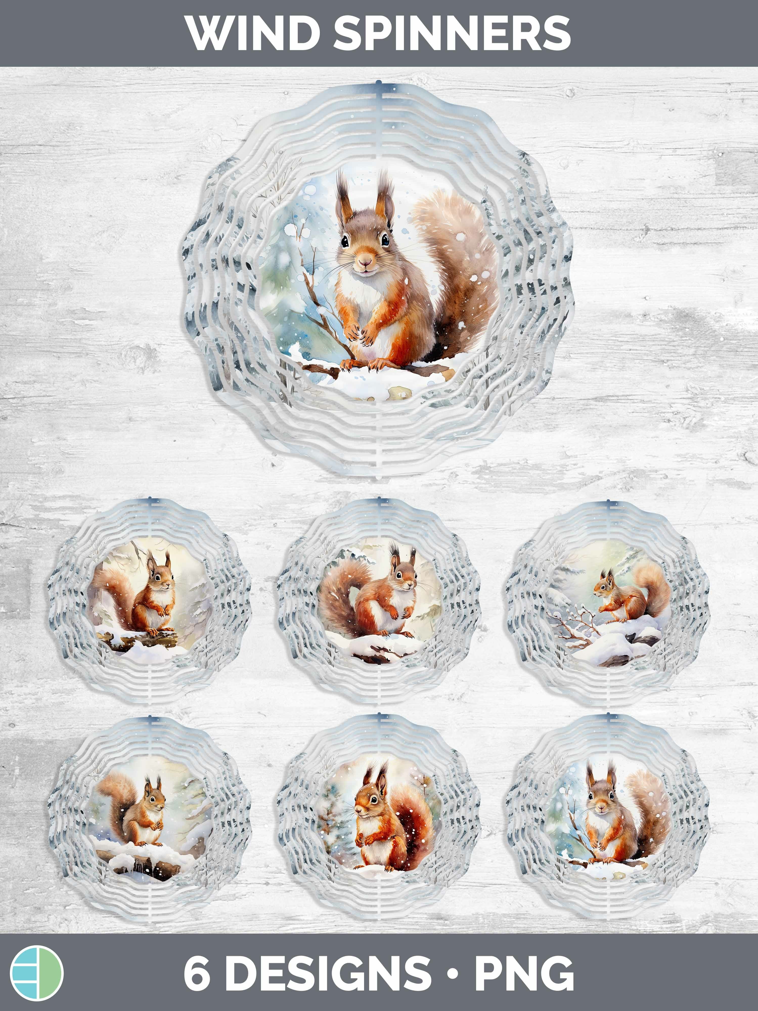 Winter Squirrel Wind Spinner | Bundle Spinner Designs