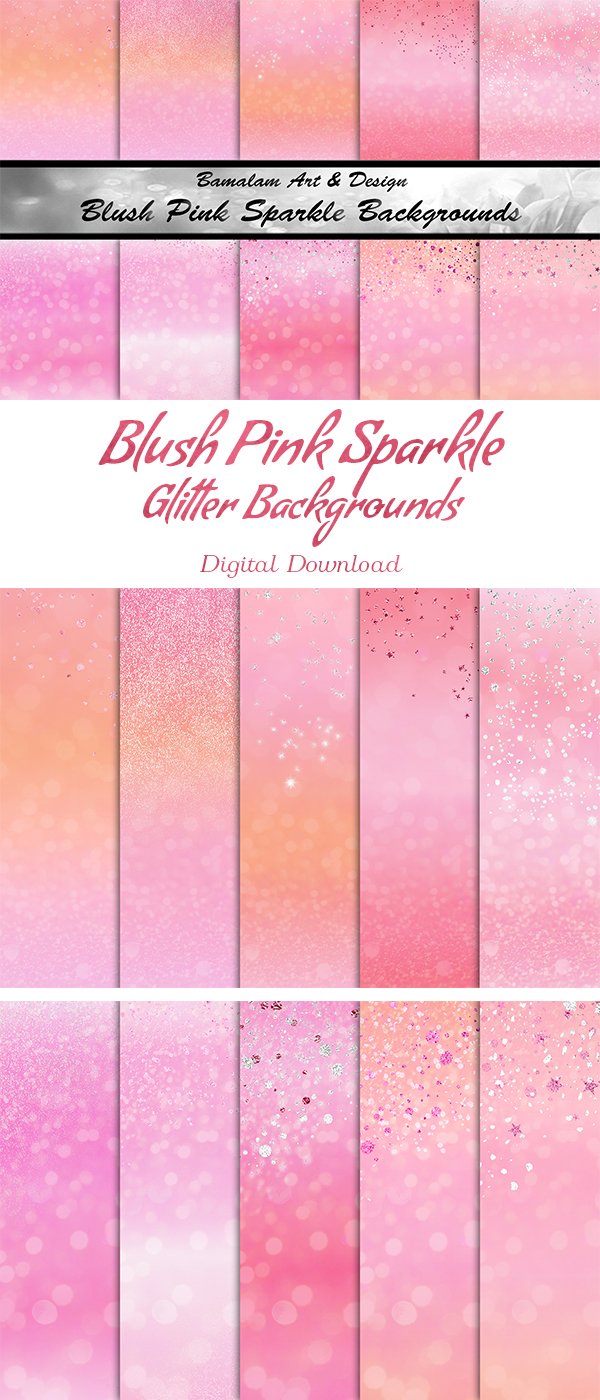 Blush Pink Sparkle Sublimation Backgrounds
