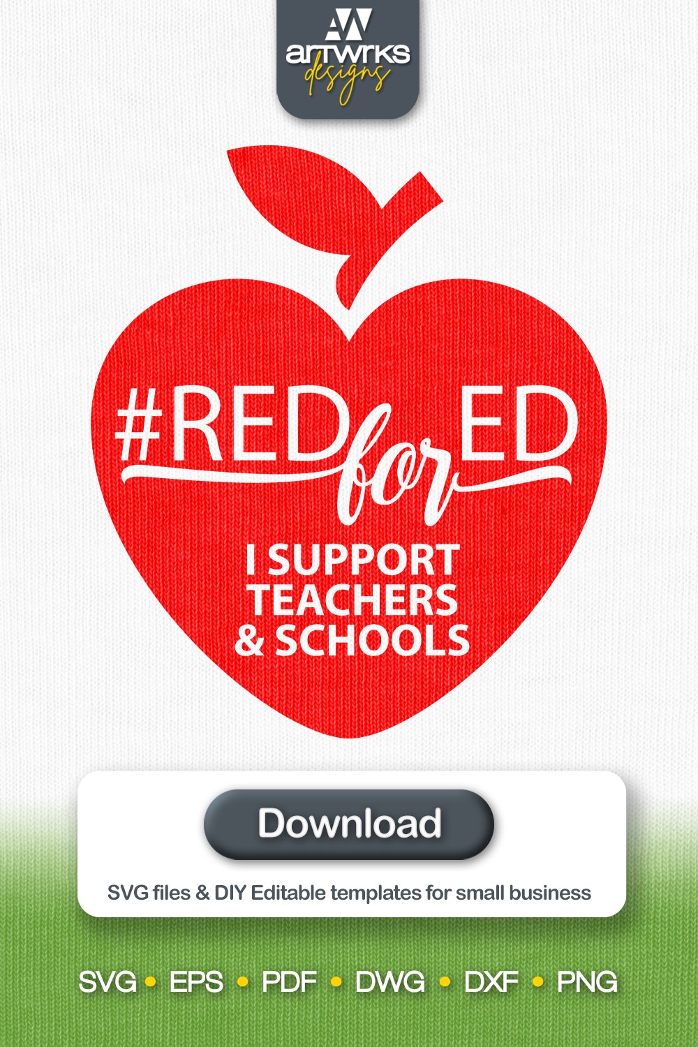 RED for ED | Protest shirt designs heart SVG for teacher SVG
