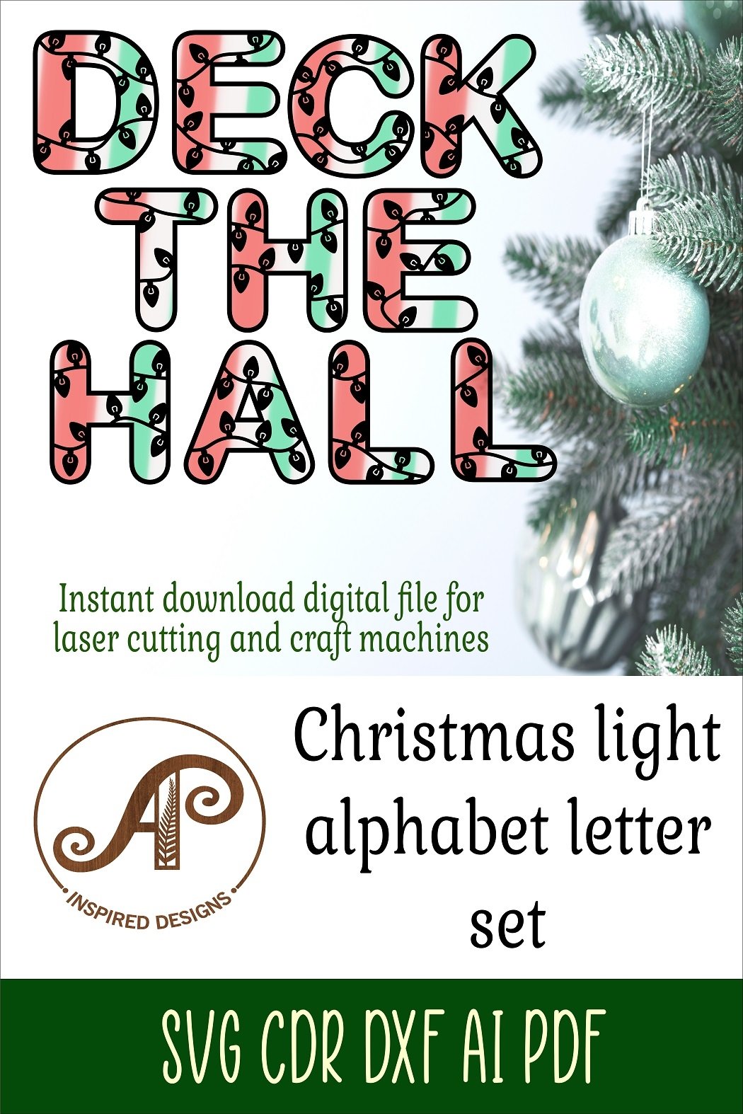Christmas lights letters alphabet set. 33 layered letter