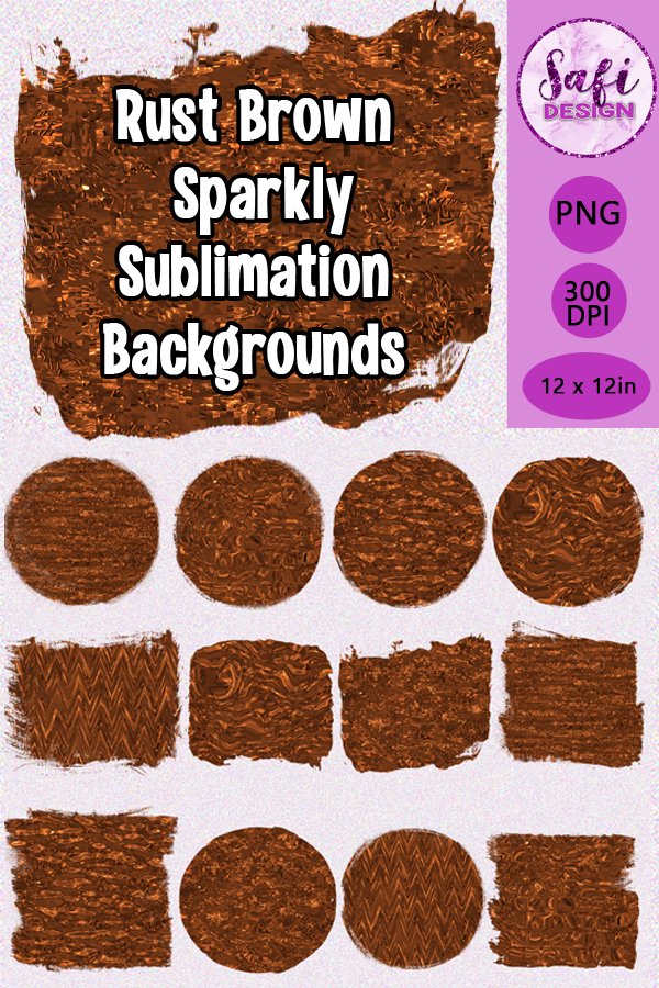 Sparkly Sublimation Backgrounds in Rust Brown