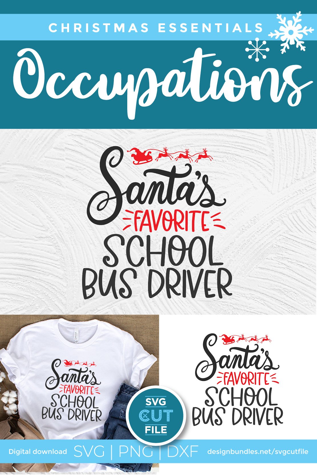 Christmas School Bus Driver svg