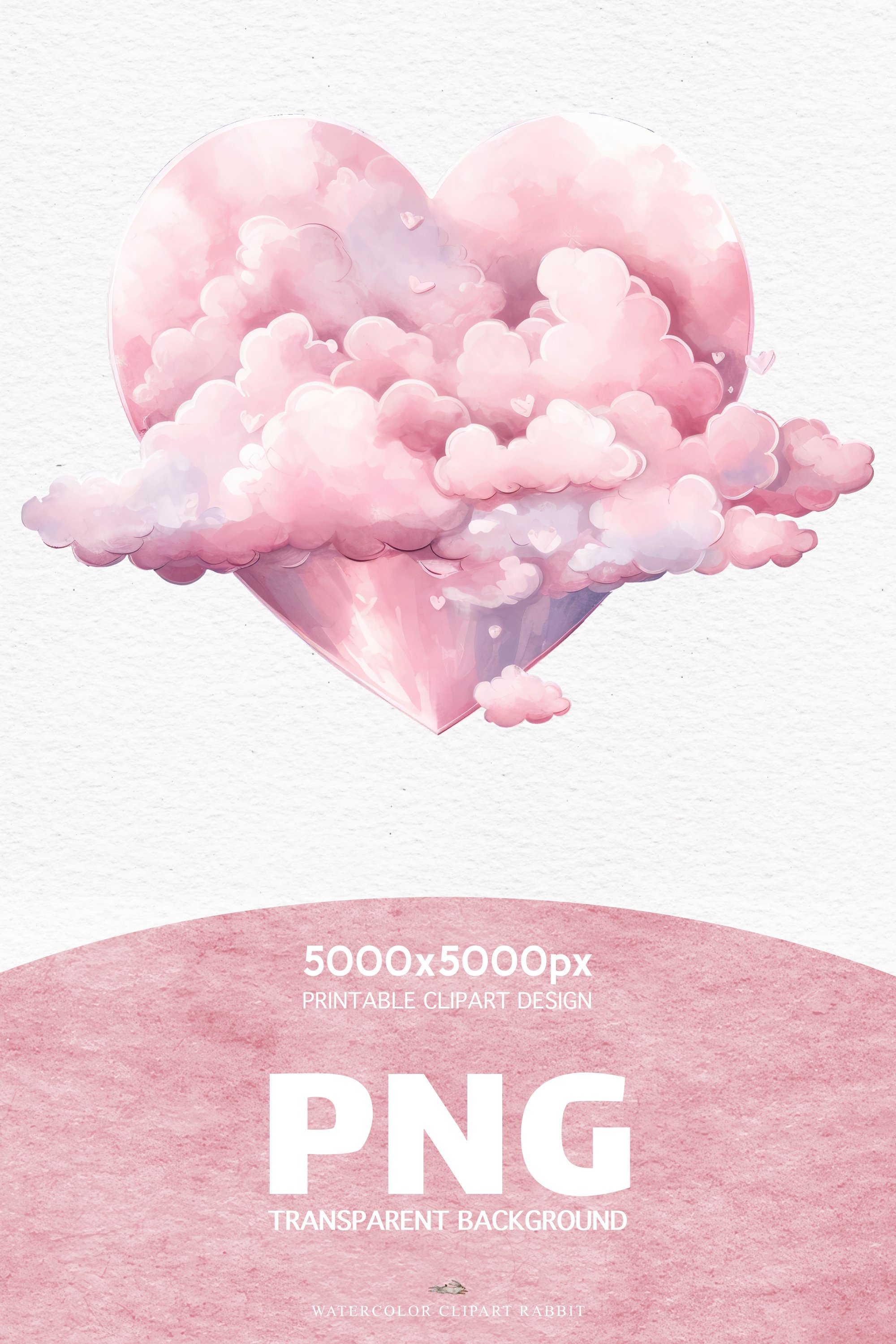 Valentine Day Heart Clouds Clipart Love Landscape PNG Decor