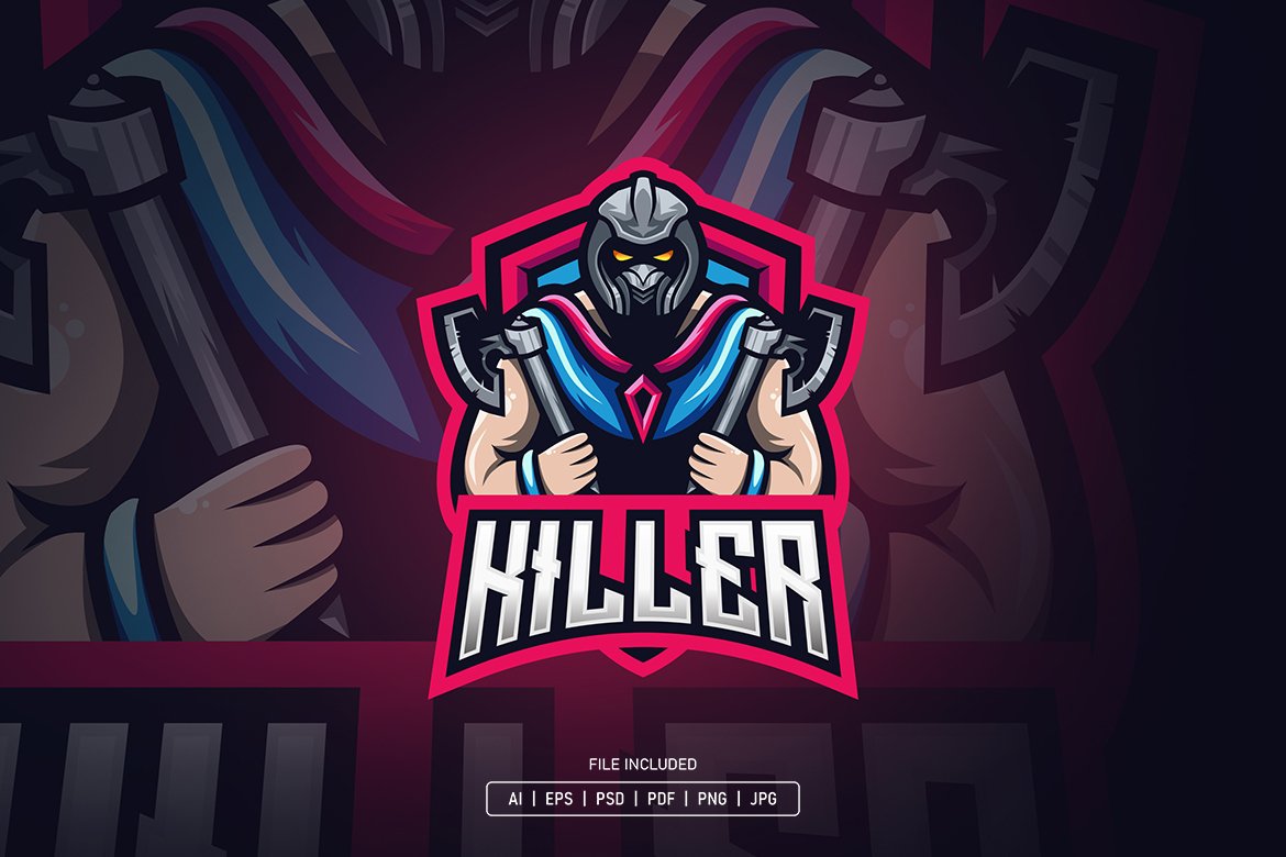 killer man mascot logo