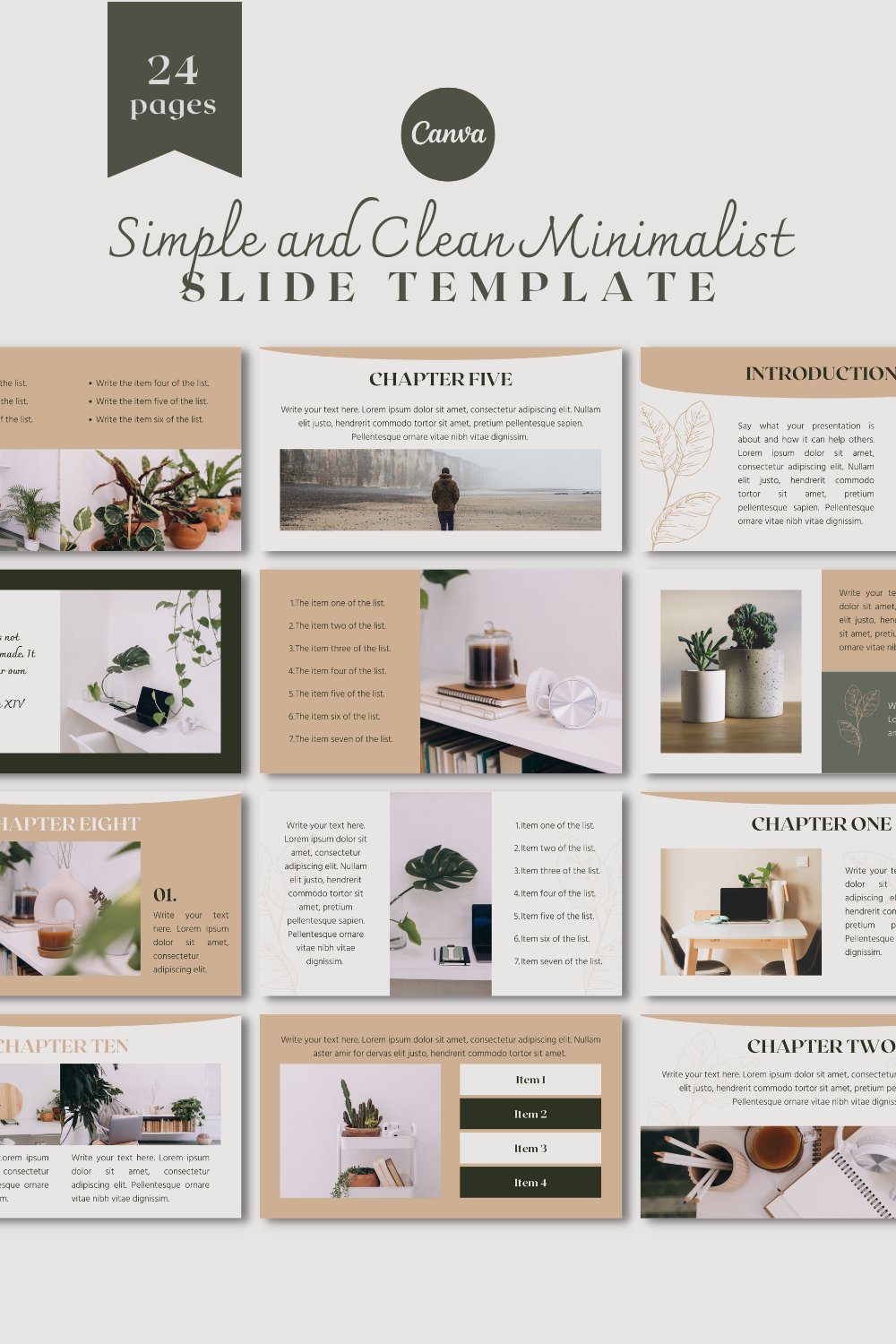 SLIDE Simple and Clean Minimalist CANVA TEMPLATE