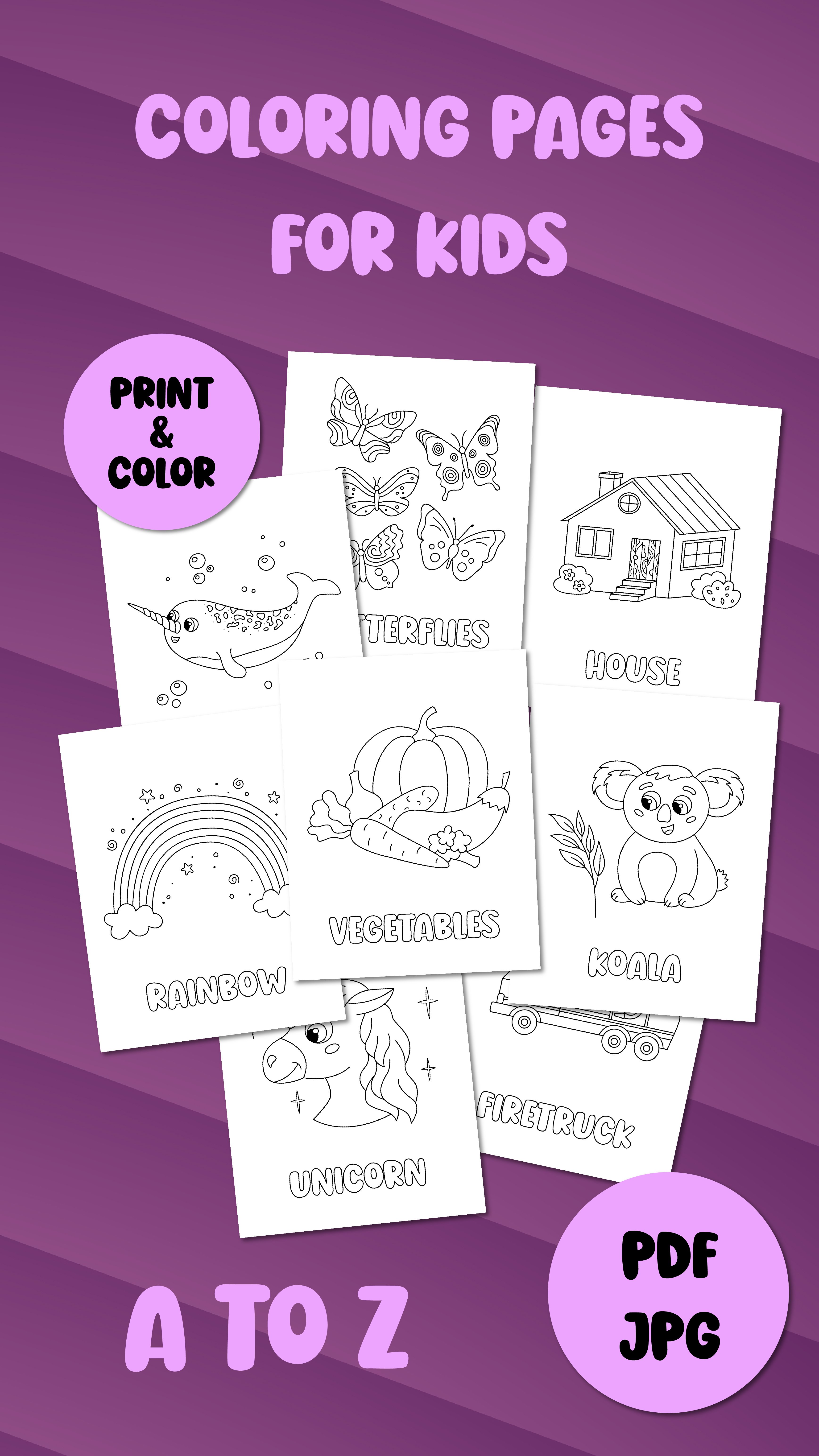 Coloring Pages for Kids Printable US Letter Print and Color