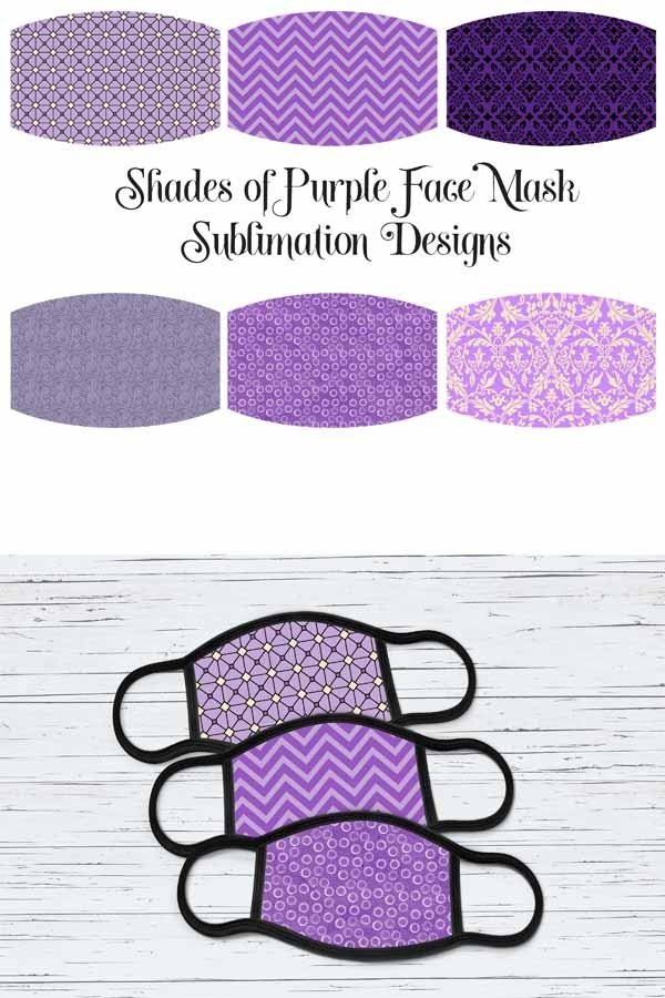 Face Mask Sublimation Designs Purple Colors PNG Files