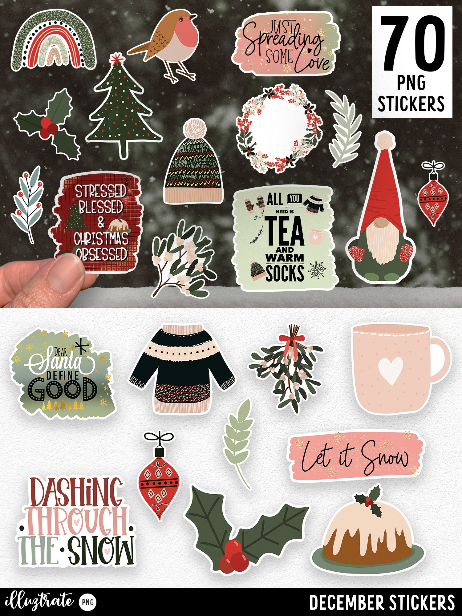 December Stickers