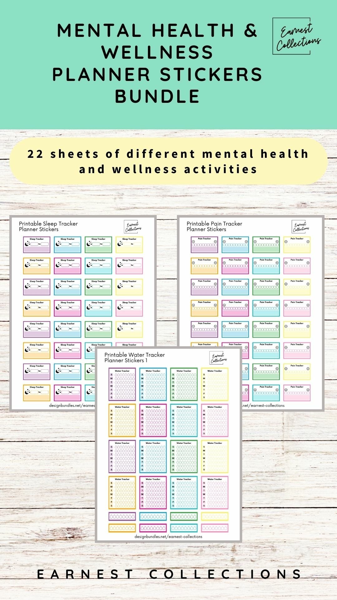 Printable Mental Health Planner Stickers Bundle
