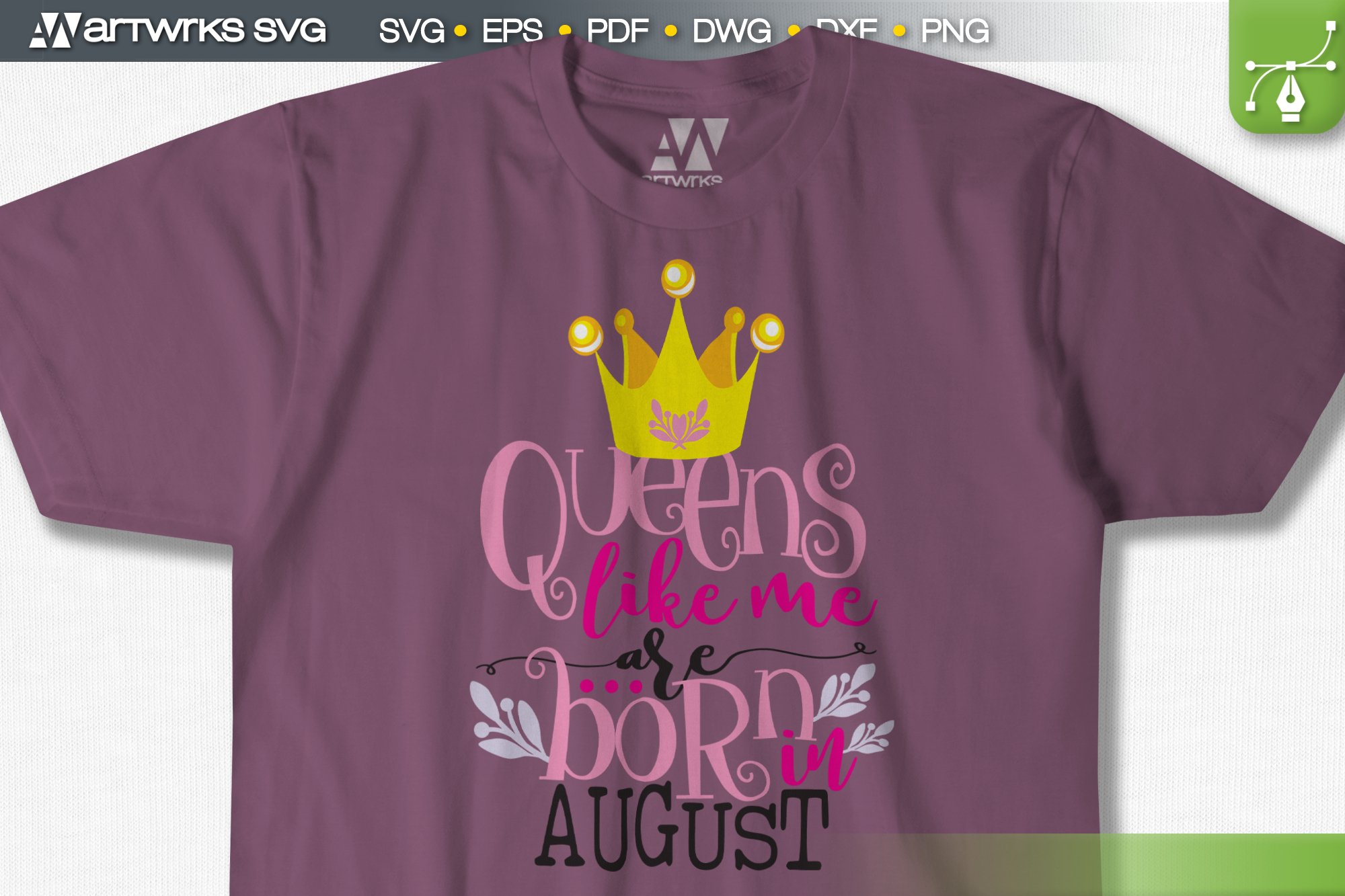 August birthday SVG file for Cricut Silhouette SVG