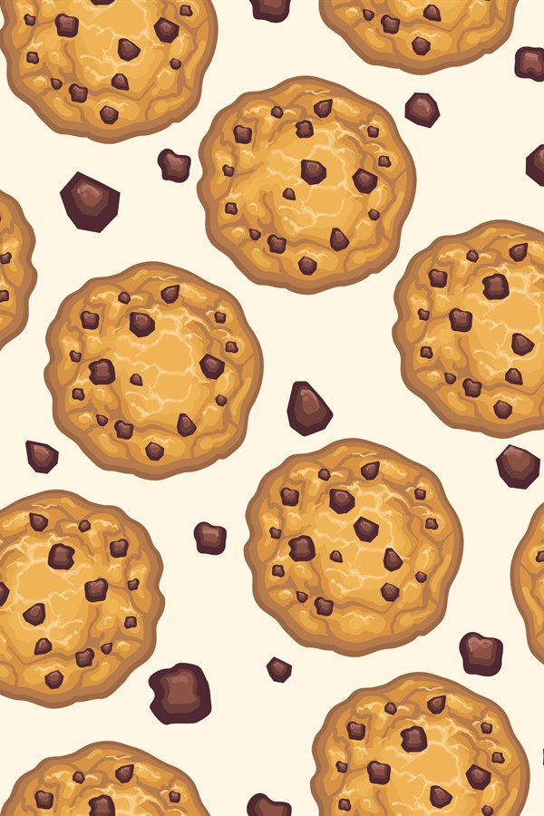 Choco chip cookie seamless pattern