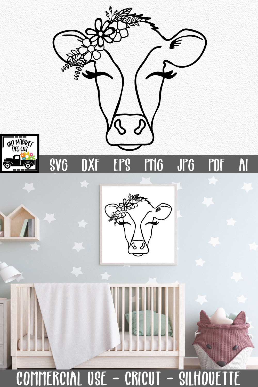 Cow SVG File - Cow Face SVG Cut File