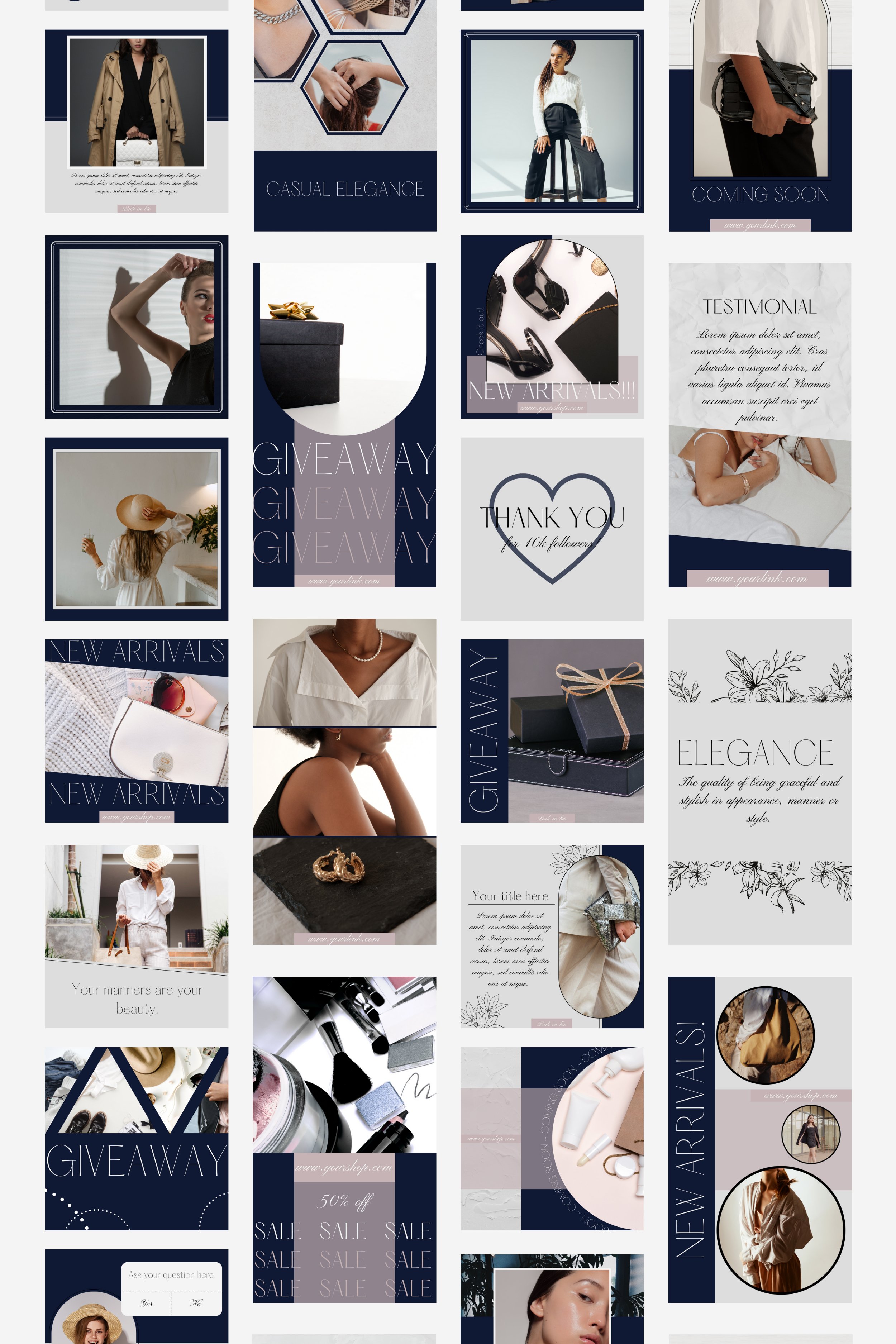 Royal Blue Instagram templates - made in Canva