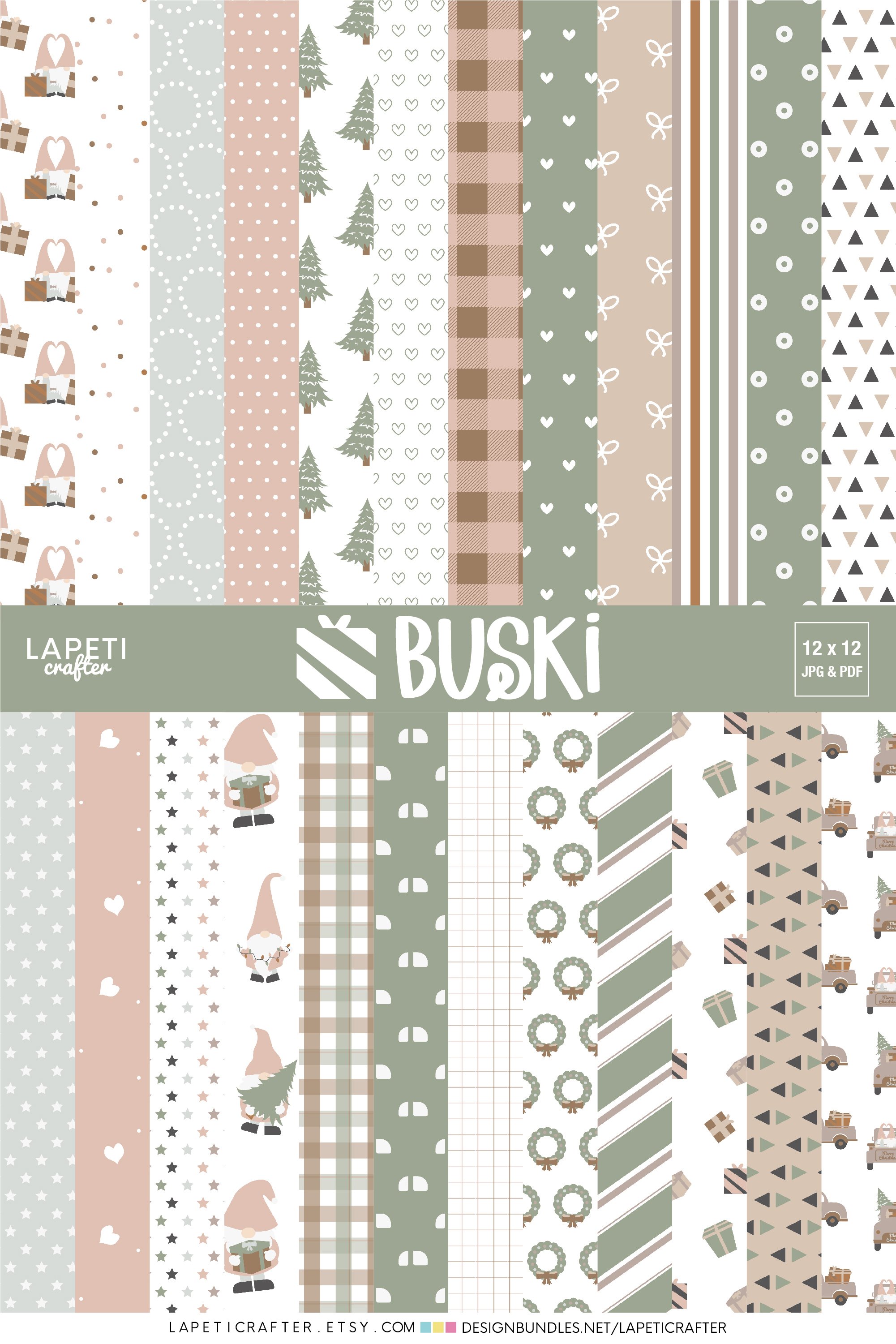 Gnome Digital Paper Collection for scrapbooking