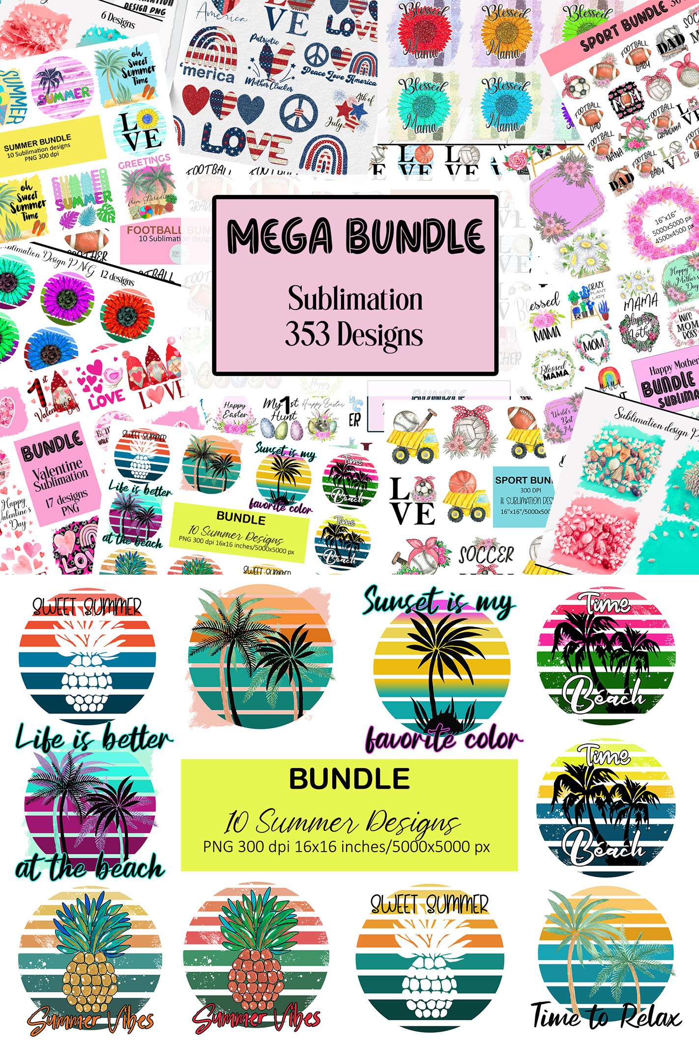 Sublimation Mega Bundle | Sublimation Designs PNG