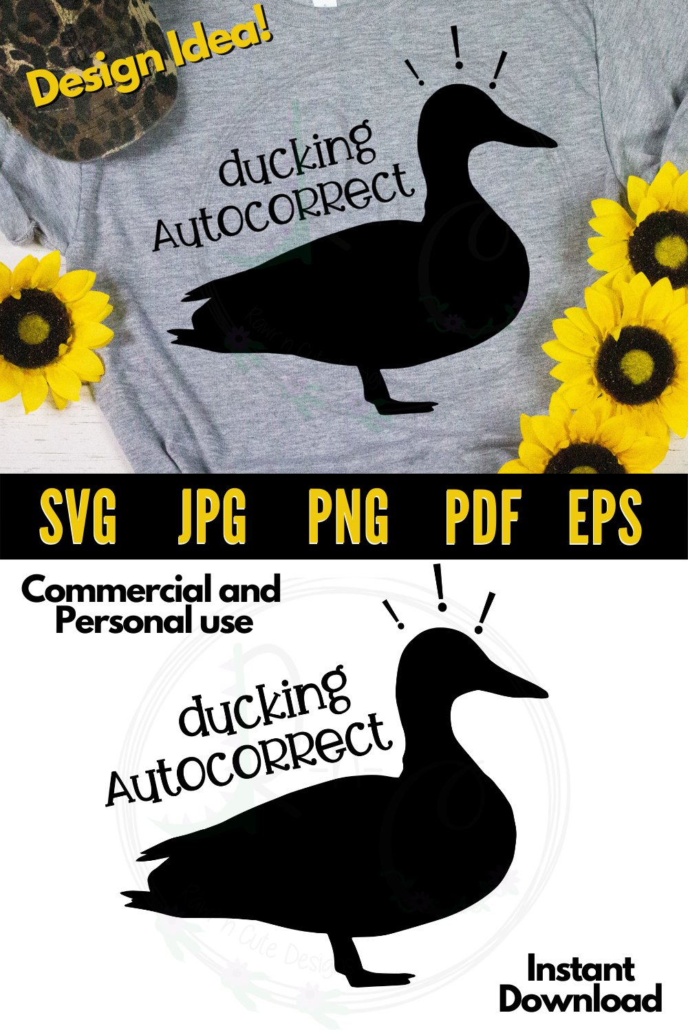 Ducking Autocorrect SVG, Duck cut file