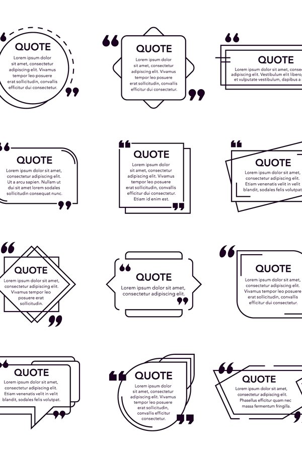 Quote cited box. Texting boxes, remark box frame and cited