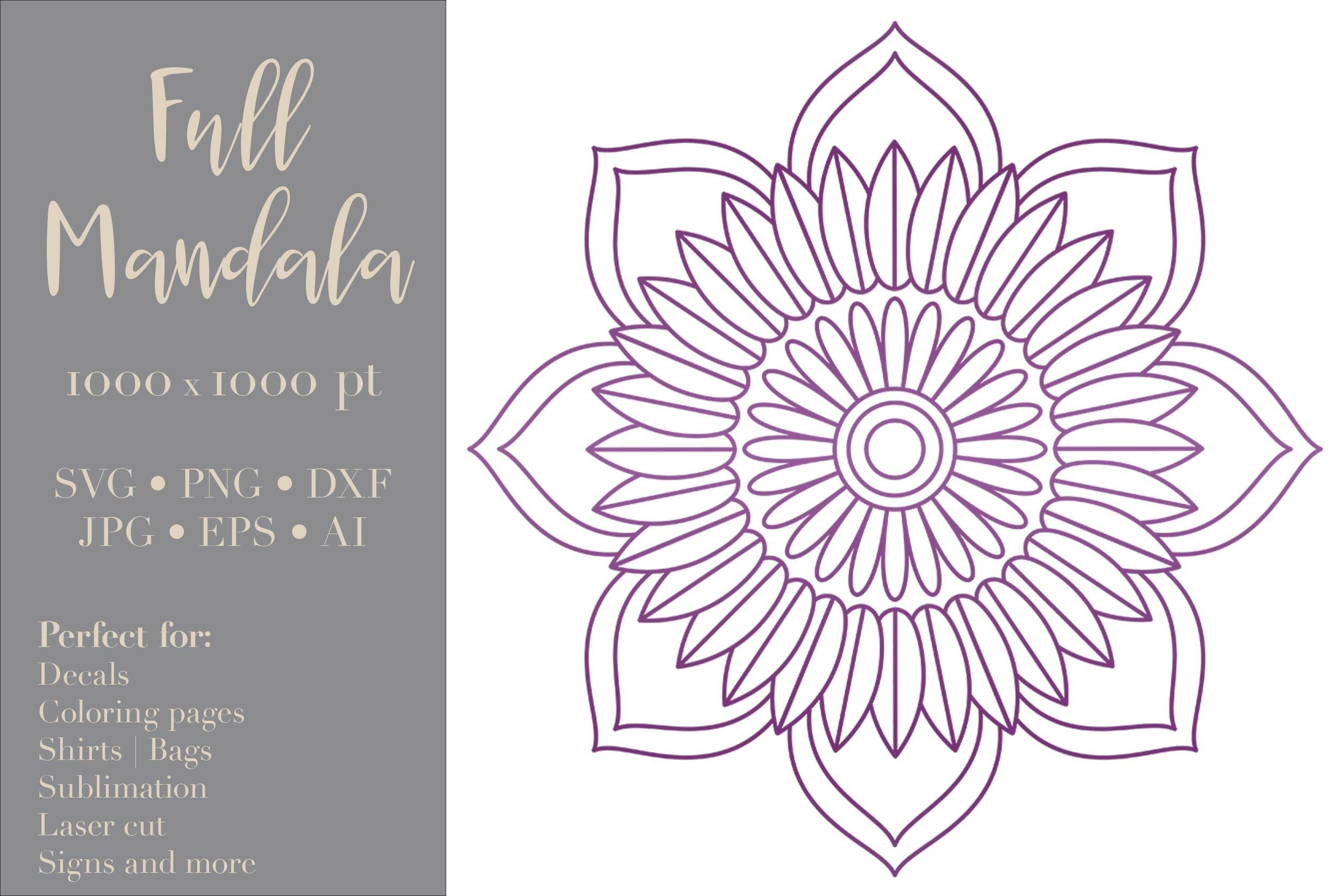 Mandalas SVG Bundle with Split Mandala Full-Half (1215727)