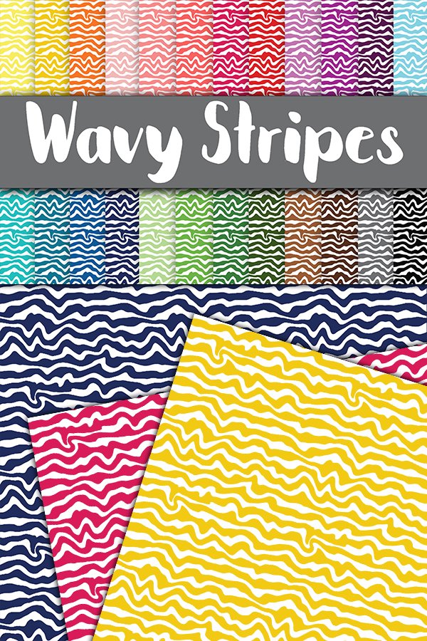 Wavy Stripes Digital Paper (37597)