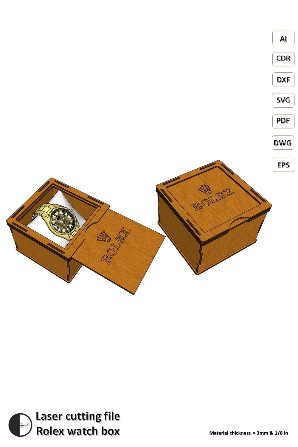 Rolex watch box -laser cut file
