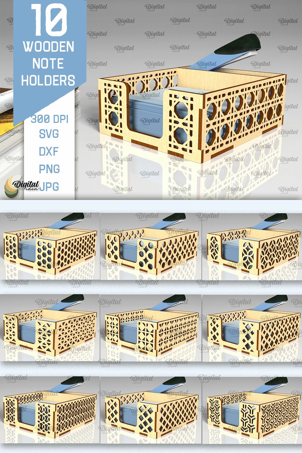Wooden Note Holders Laser Cut Bundle. Paper Note Holders SVG