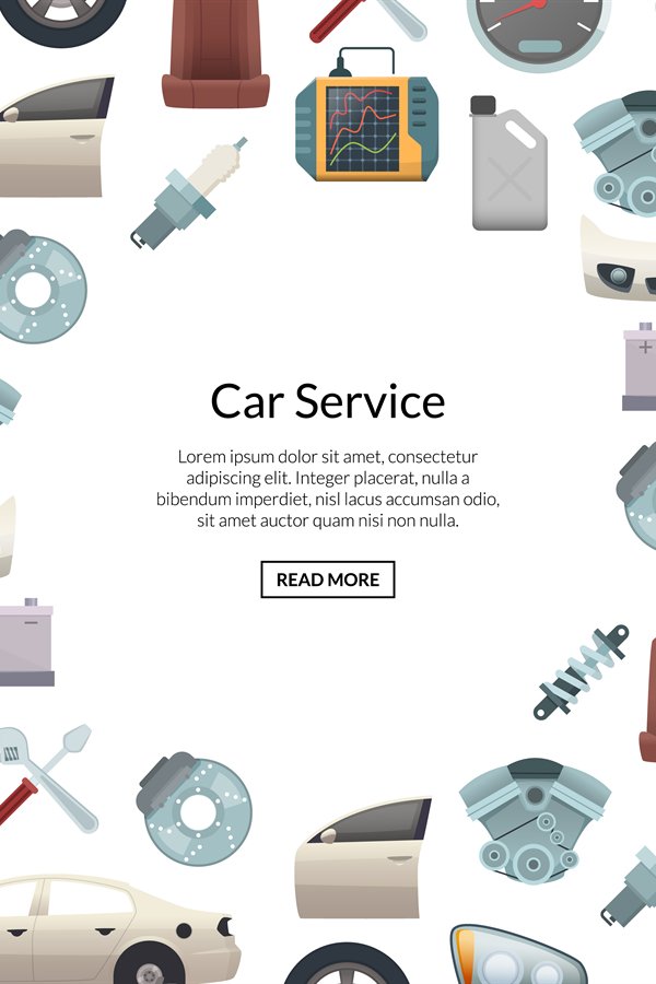 Vector car parts background illustration with text (871924)