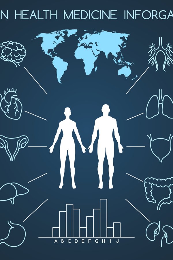 Human body health care infographics