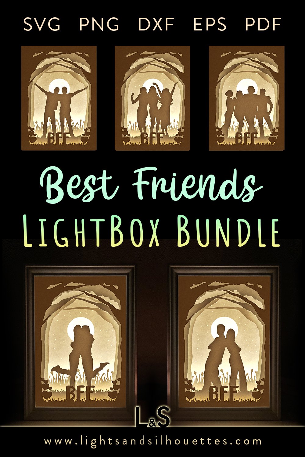 Best Friends Bundle | 3D Lightbox Svg Files