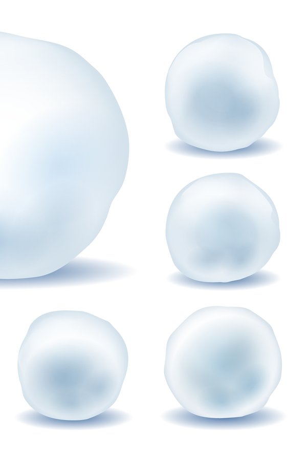 Snowballs isolated icons set