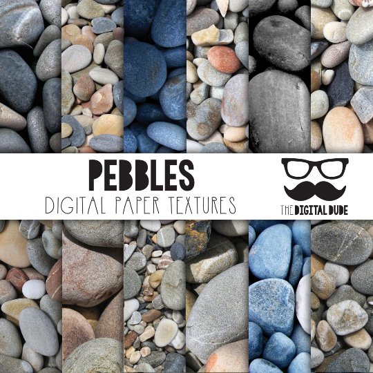Pebbles - Digital Paper Set of 12 Images