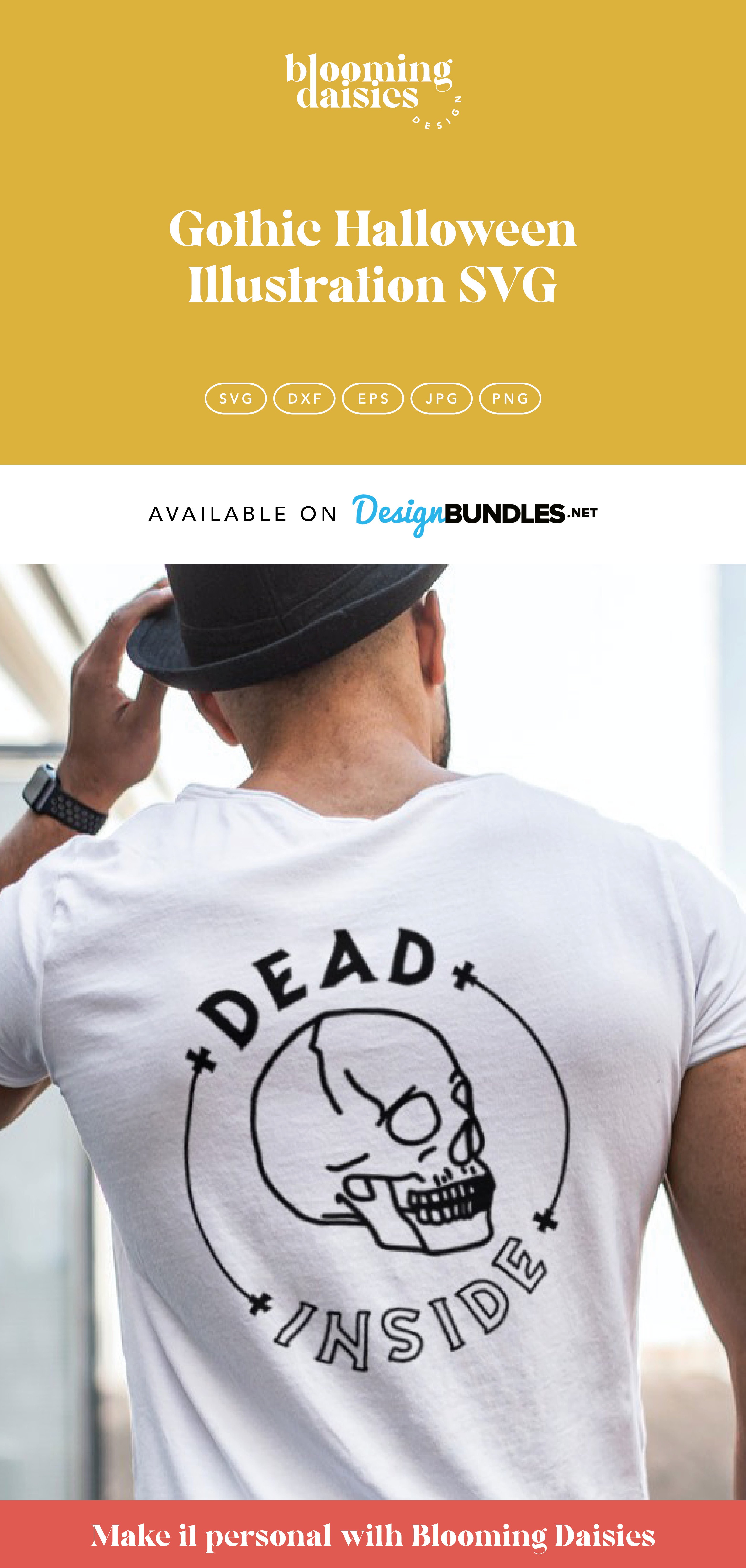 Dead inside SVG cut file, Halloween skull SVG