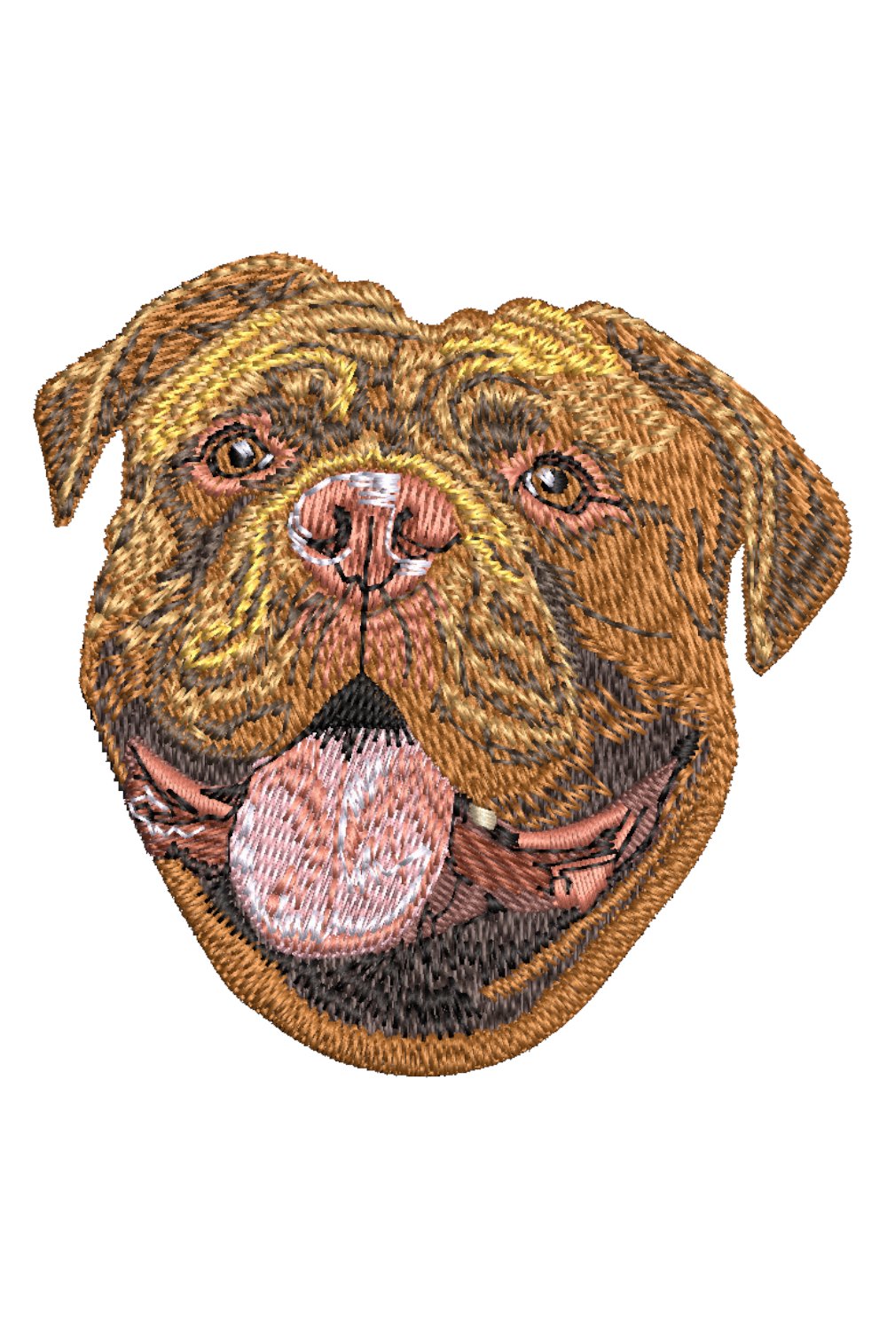 Realistic Dogues de Bordeaux Machine Embroidery Pattern
