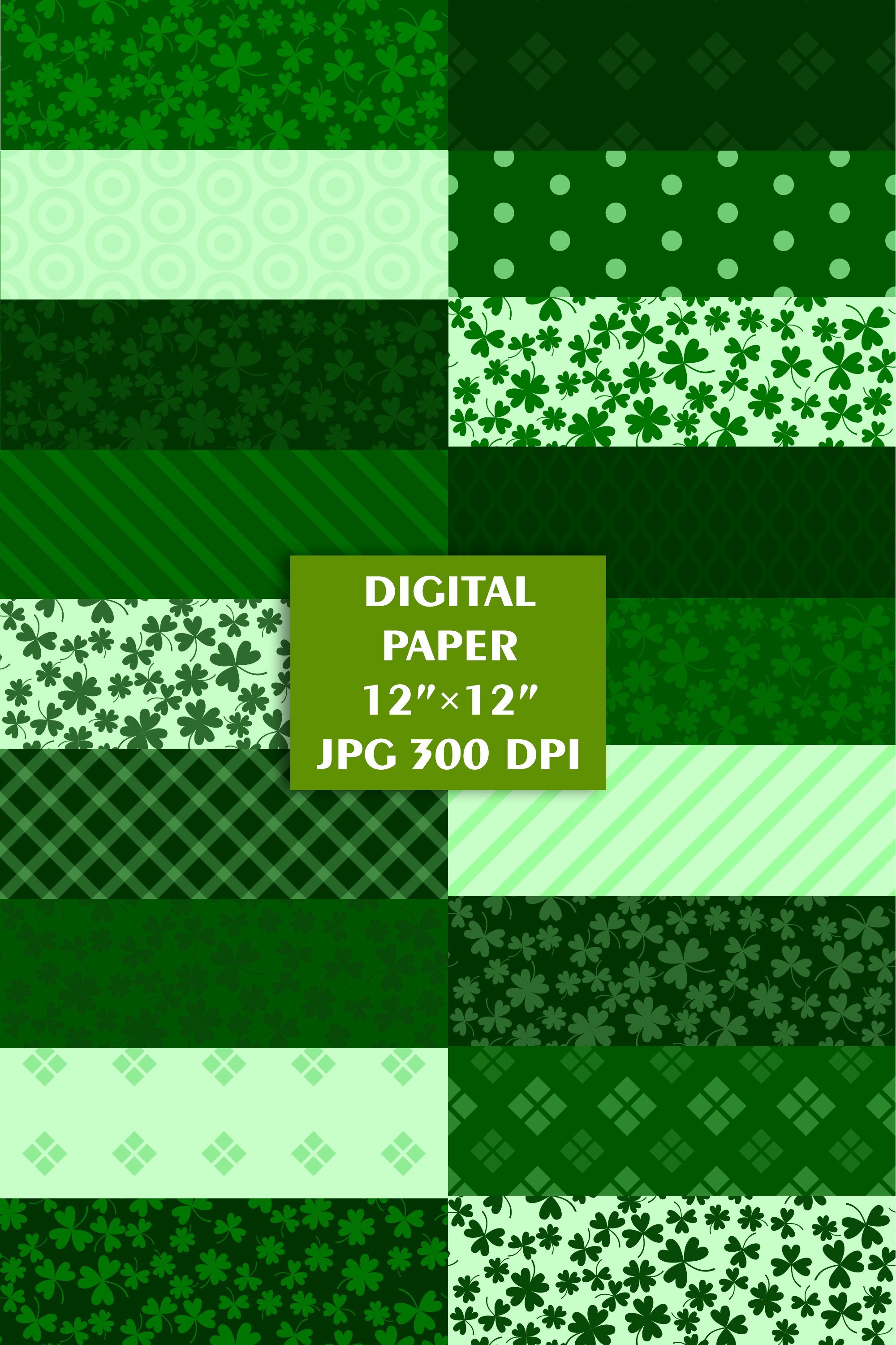 St. Patrick's Day Digital Papers Bundle. Scrapbooking Paper