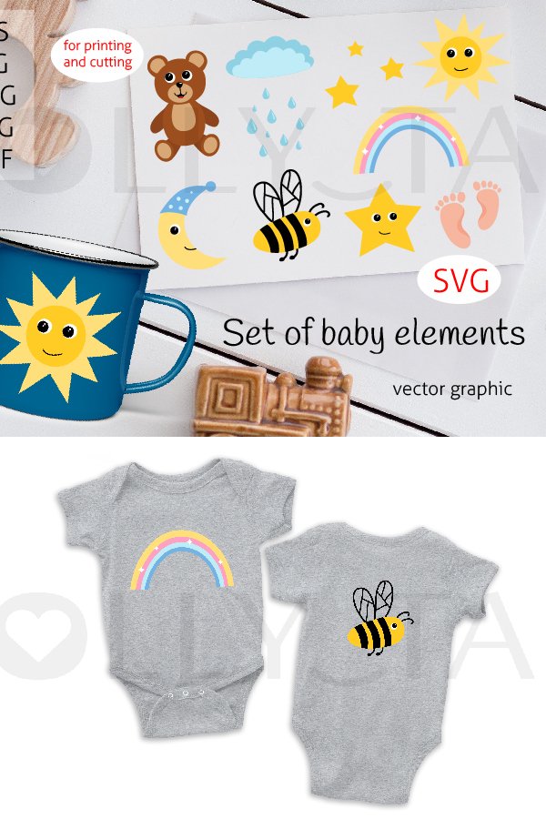 Baby SVG Bundle, Cute baby clipart. Cutting files