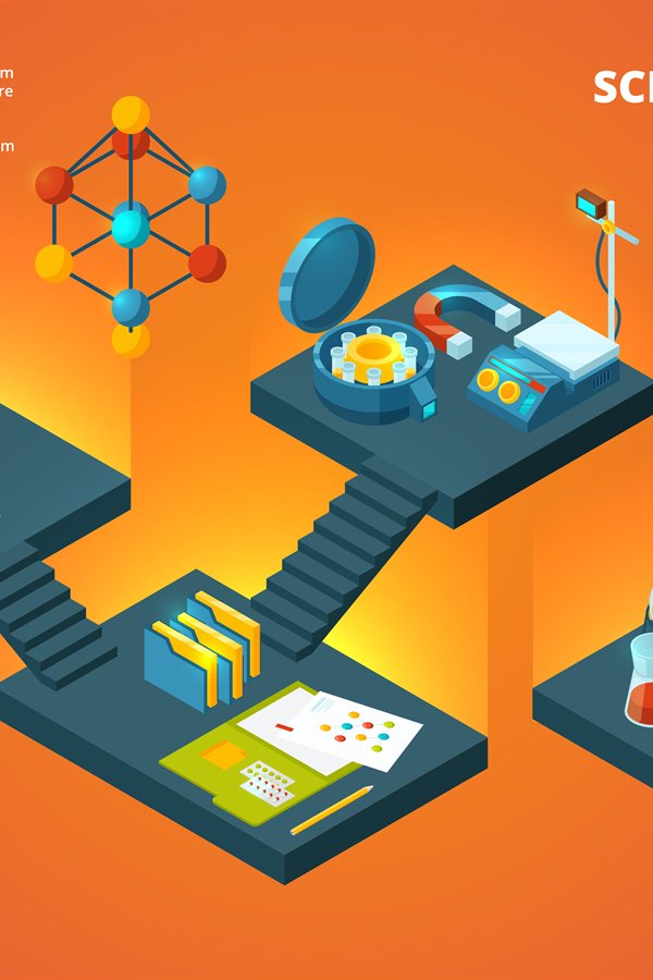Isometric science lab. Biology pharmaceutical or chemical la
