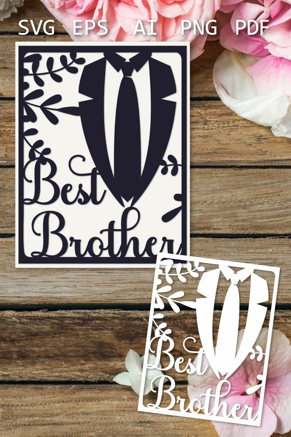 Best Brother card, paper cut card for best brother SVG