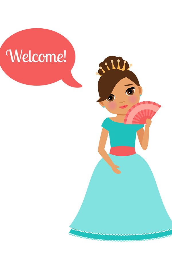 Cute cartoon princess with speech bubble (832093)