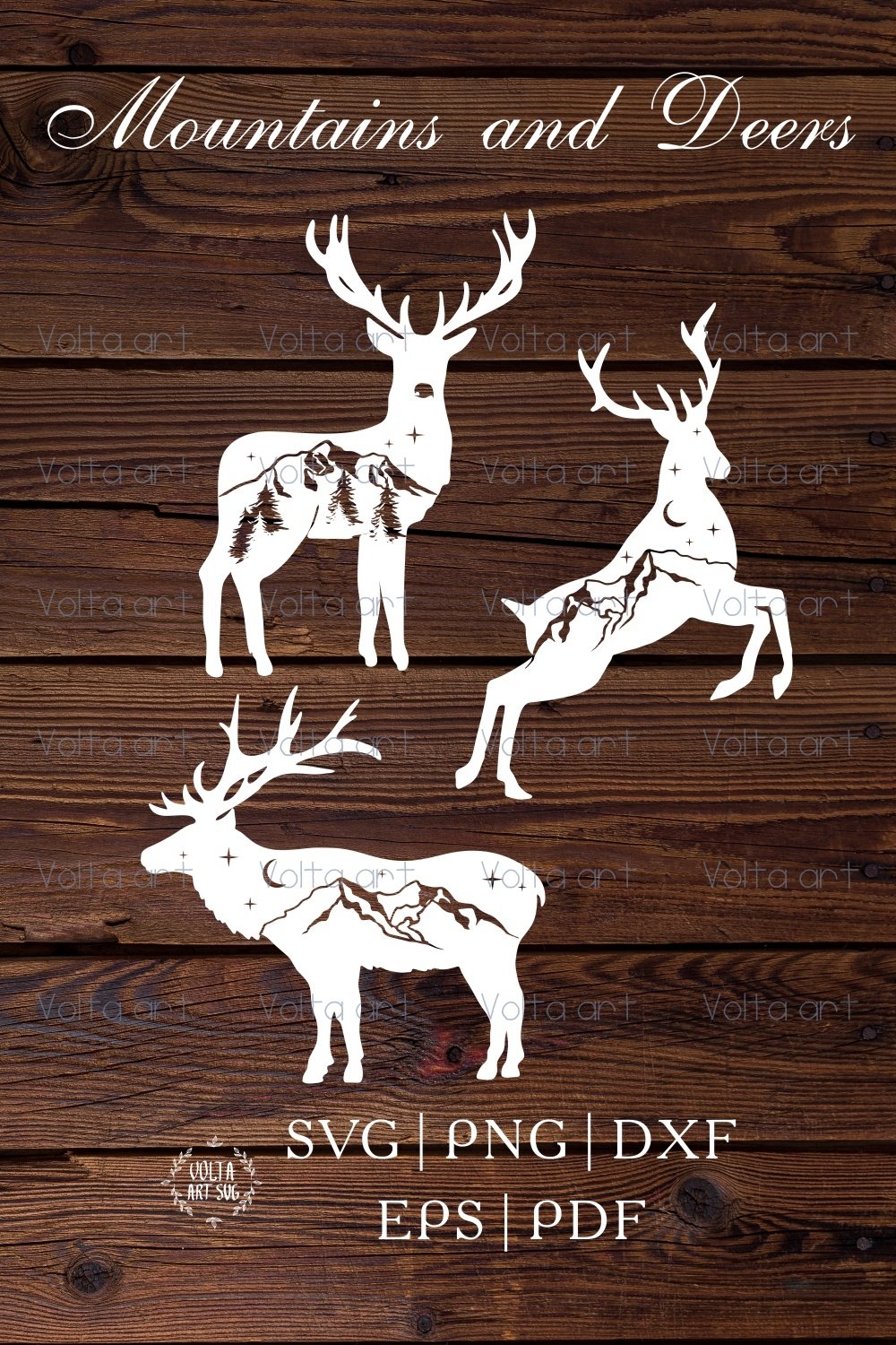 Deer And Mountains svg bundle, Animal bundle svg, Deer svg