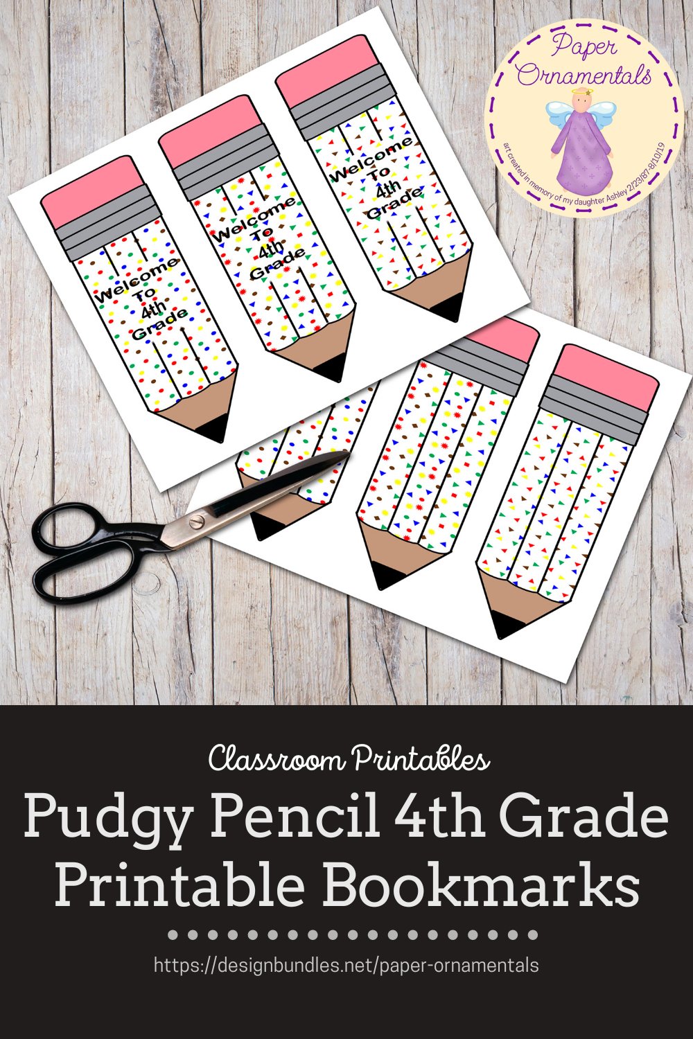 Pudgy Pencils 4th Grade Pattern Printable Bookmark Set