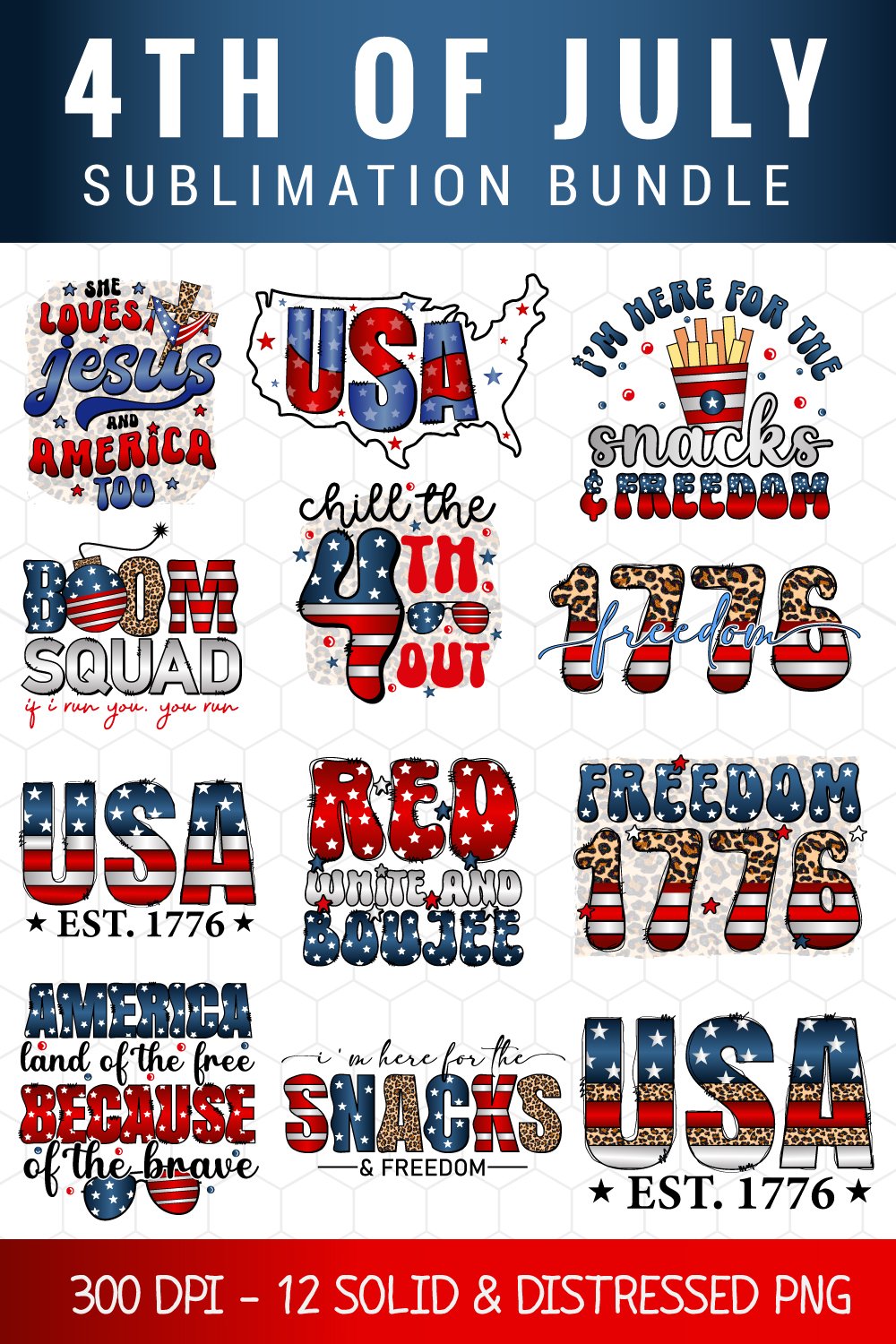 4th of july sublimation bundle, patriotic png sublimation