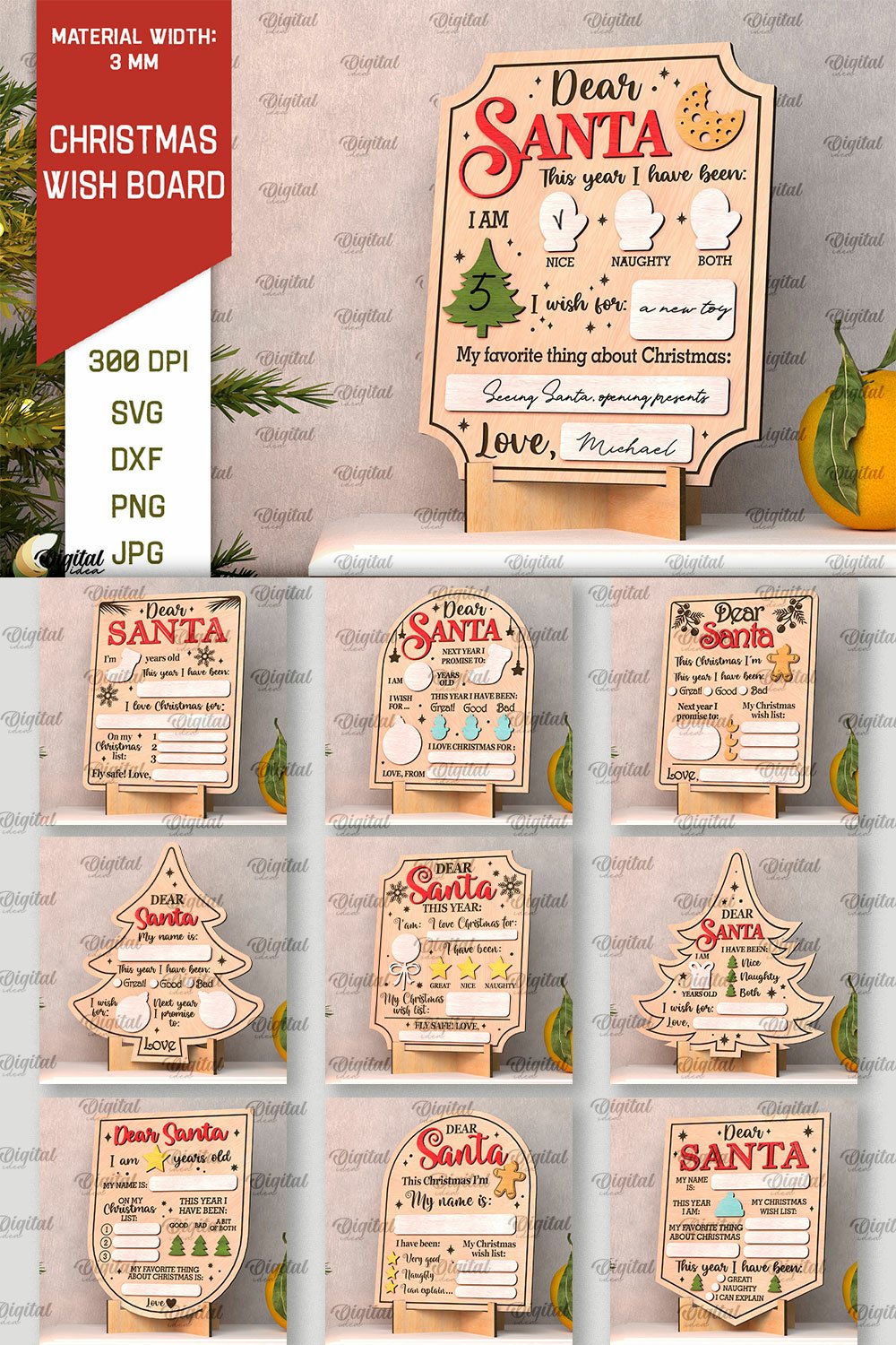 Christmas Wish Boards Laser Cut Bundle. Dear Santa Boards