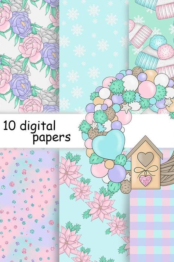 Sweet Season PATTERN Winter Party Print Digital Paper JPEG