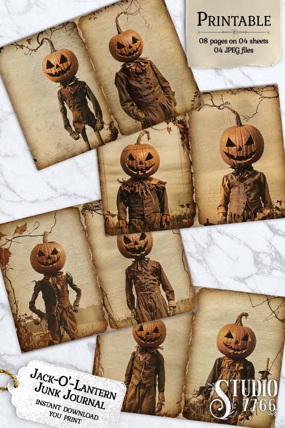 Jack O Lantern Junk Journal Pages