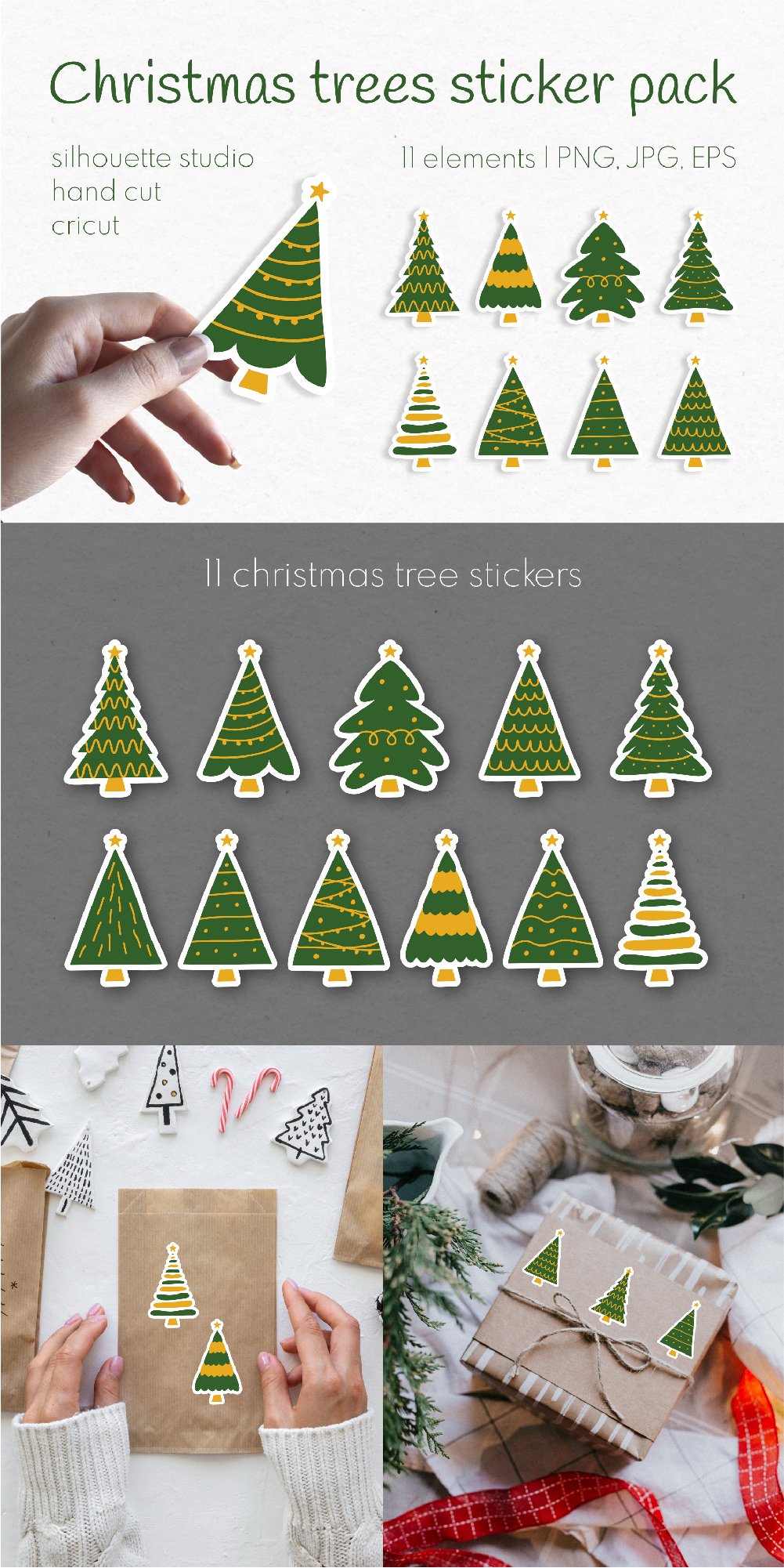 Christmas Stickers Bundle | Printable Christmas Tree Sticker