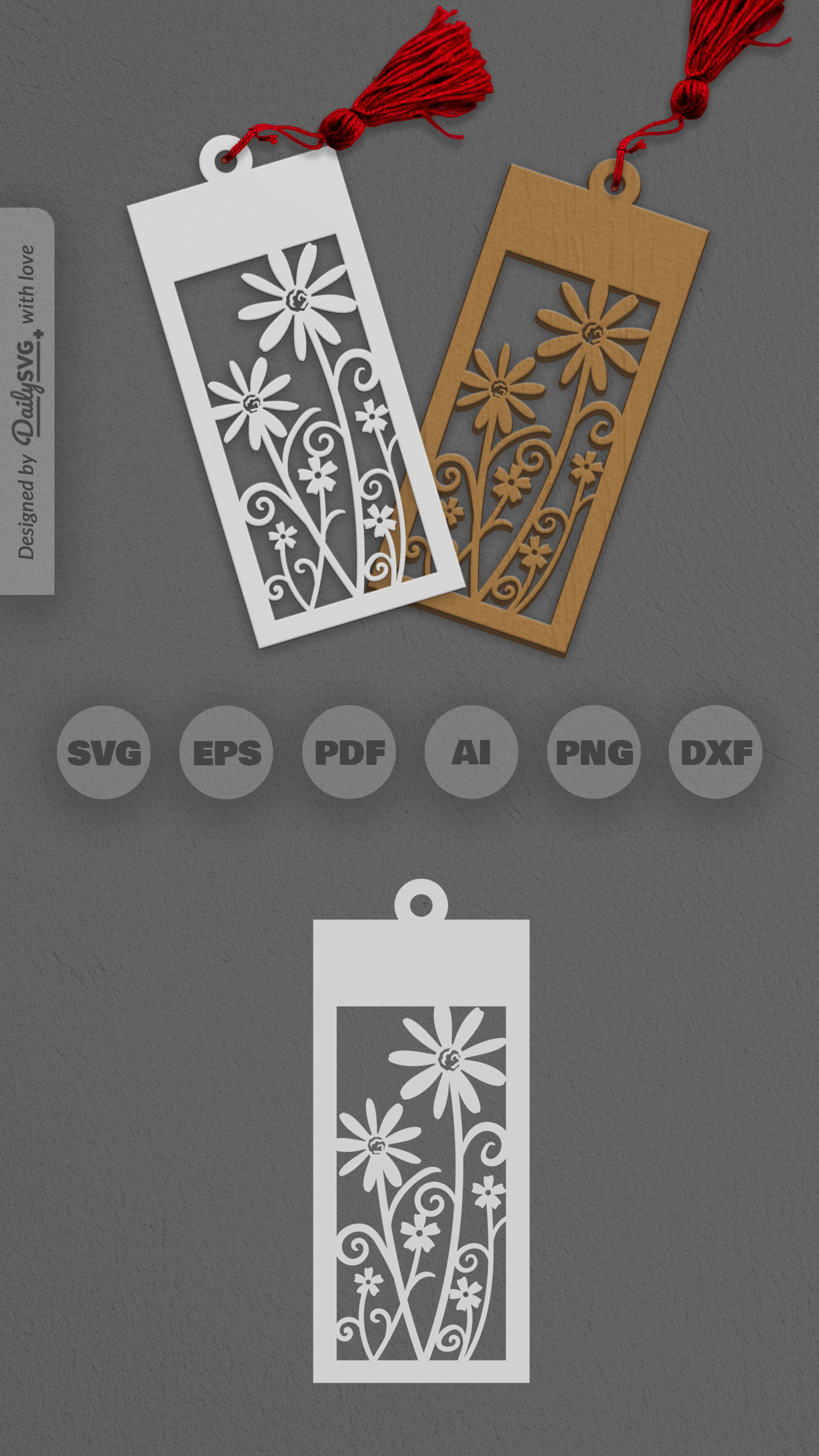 Wild Floral Bookmark SVG (5831862)