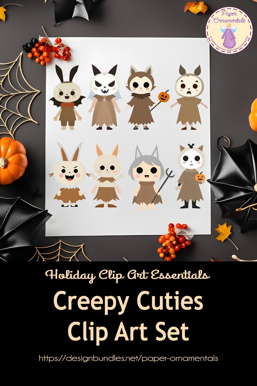 Halloween Clip Art, Creepy Cuties #1
