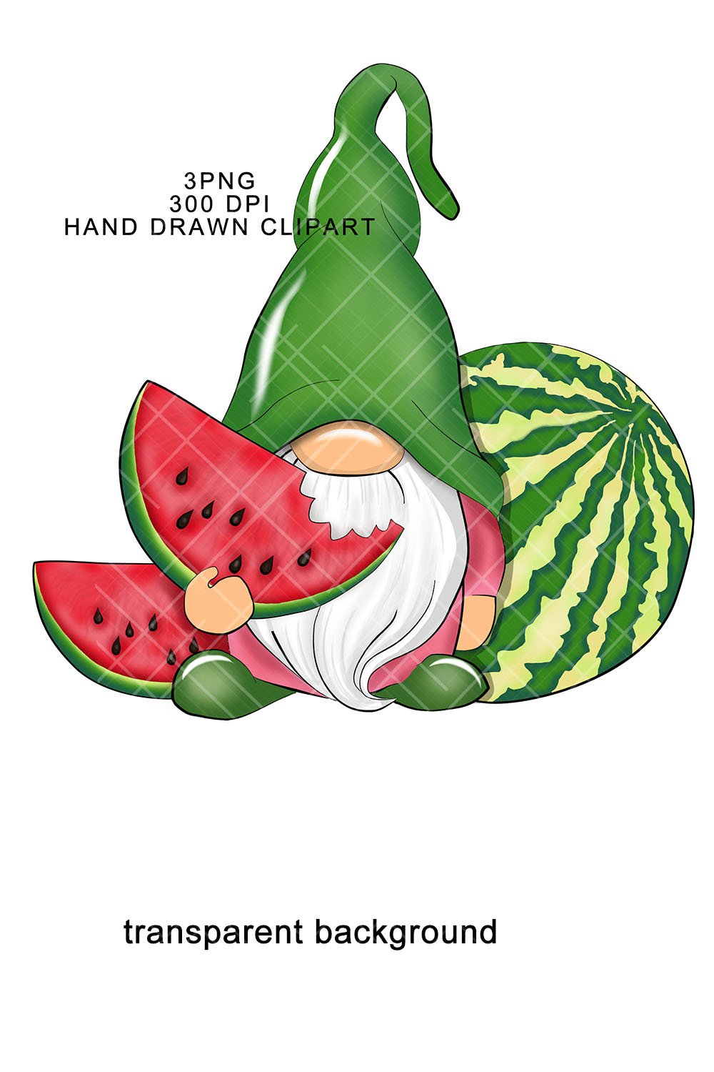 Gnome Watermelon PNG Clipart / Summer Gonk Sublimation