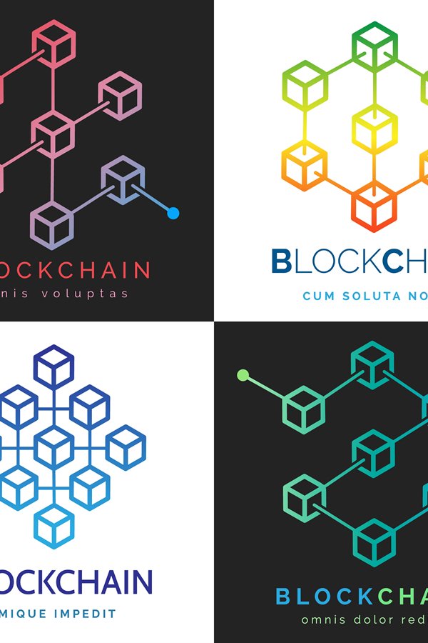 Blockchain logo set